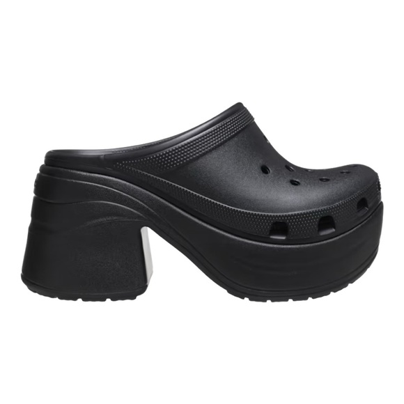 CROCS | Shoes | Nwt Crocs Chunky Heel Black Mules Platform Womens Sz 8 ...